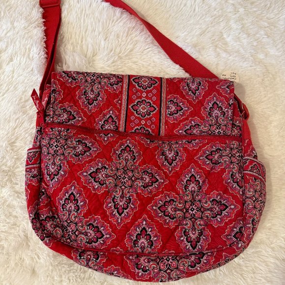 Vera Bradley | Bags | Vera Bradley Flutterby Red Messenger Bag | Poshmark